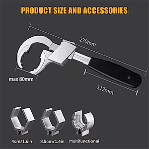 LHCDQSKCW Universal Adjustable Double-ended Wrench, Multifunctional Bathroom Wrench, Crescent Wrench for Disassembly & Assembly Sets, Hand Tool for Water Pipe Repair & Home Accessories