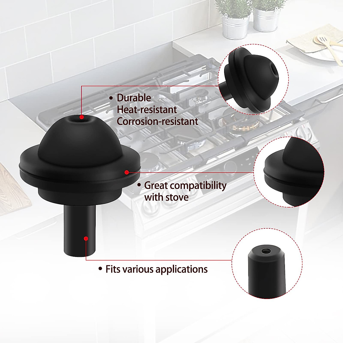 031430-000 Grate Rubber Feet Replacement for Viking Stove Range Parts Stove Top Protector Rubber Grate Foot Burner Grate Pad Viking Cooktop Range Grate Rubber Feet Grate Bumpers 4Pcs