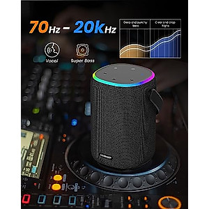 ZICOROOP Bluetooth Speakers,50W Portable Bluetooth Speaker with IPX7 Wireless Waterproof, Stereo Sound, Long-Lasting Battery,Handle,Crystal Clear,Rich Bass,8000mAh