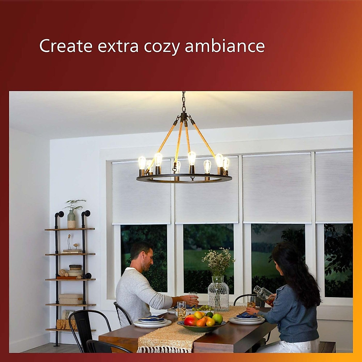 PHILIPS LED Vintage Flicker-Free Clear Straight ST19 Dimmable, Eyecomfort Technology, 400 Lumen, Soft White(2700K), 4.4W=40W, Title 20 Certified, E26 Base, 2-Pack, (564856)