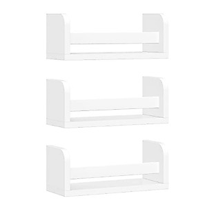 RiverRidge Kids Small 10” Floating Wall Mount Bookshelves (3-Pack)