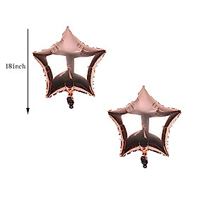 6PCS Big Happy Birthday Balloon Foil Inflated Mylar Balloons Rose Gold Birthday Party Decoration Kit for Party Decoration Supplies