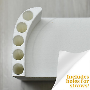 Lid Organizer Compatible With Stanley Cup Lids | 5 Lid Organizer for Cabinets or Kitchen Counter | Includes Straws Storage | Made in USA (White)