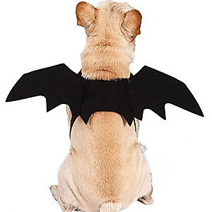 Chichome Dog Halloween Costumes Bat Wings Halloween Costumes Pet Bat Costume for Dogs Pet Cosplay Halloween Funny Cool Costume Halloween Outfits for Medium Large Dog, grey