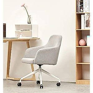 Novigo Upholstered Home Office Kid's Desk Chair Task Chair Leisure Chair for Bedroom Studying Room Vanity Room Grey