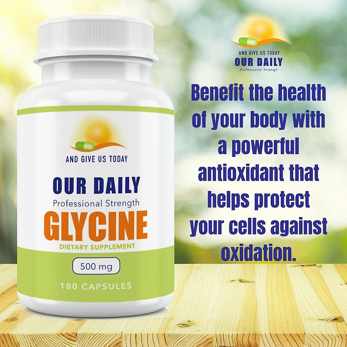 Our Daily Vites Glycine Supplement - Pure 500mg Amino Acid Supplement - 180 Capsules