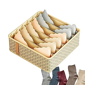 HABURN Underwear Drawer Organizer, Underwear Drawer Organizer and Closet Dividers, Clothing Storage Organizers Box, Drawer Organizer, Storage Box for Clothes, Socks, Underwear, Ties, Panties