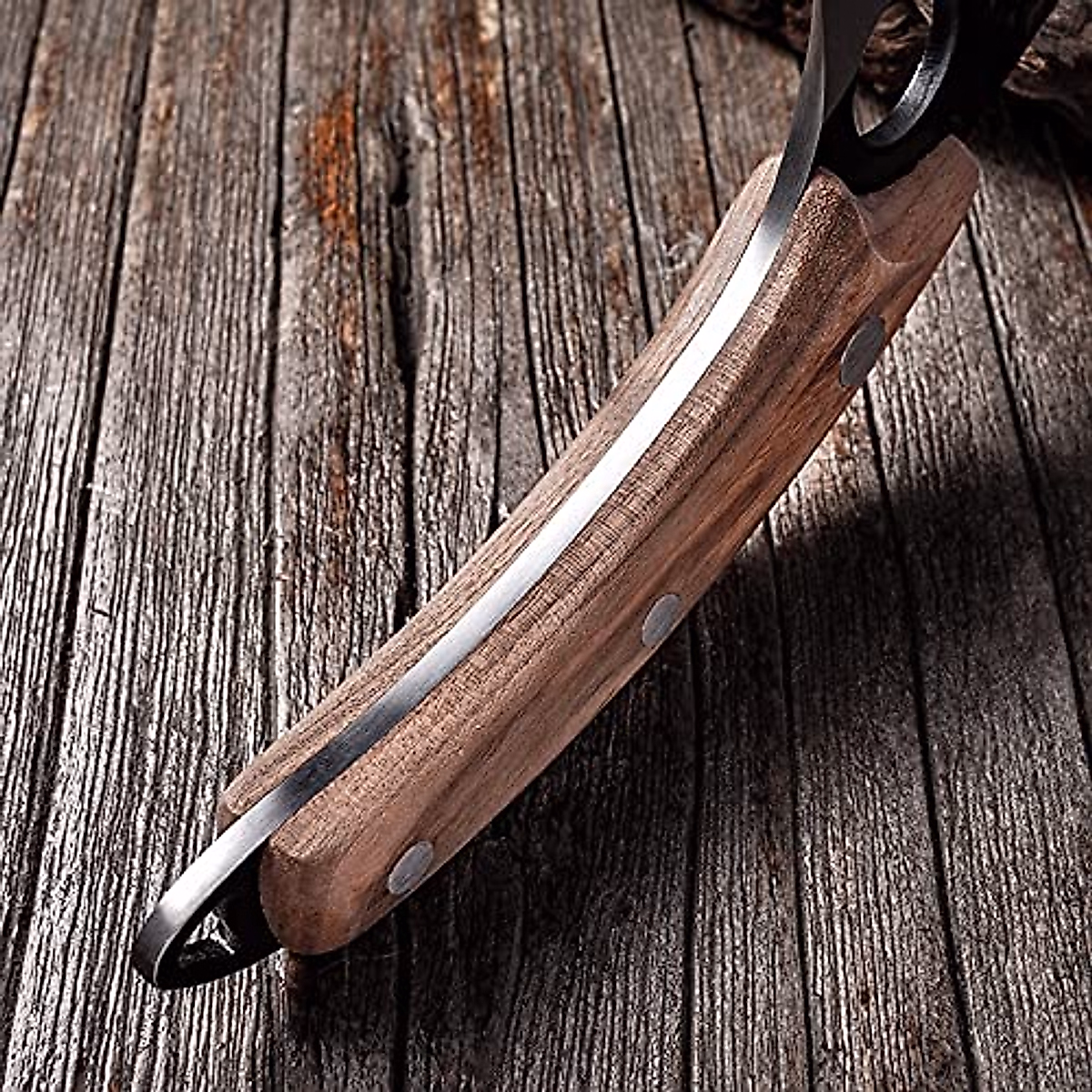 OYEZI Viking Knives Forged Butcher Knife 6'' High Clad Steel Boning Hunting Camping Tool Handmade Meat Cleaver with Leather Cover