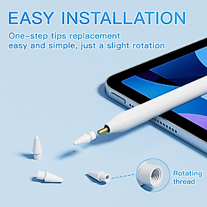 Replacement Tips Compatible with Apple Pencil 2 Gen ipad Pro Pencil - iPencil Nib for ipad Pencil 1 st/Pencil 2 Gen (White)