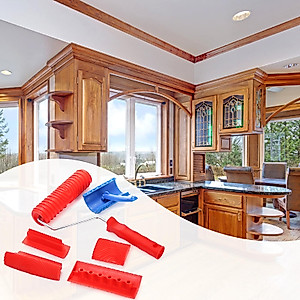 DEAYOU 6 Pack Wood Grain Tool Set, 7" Faux Wood Graining Roller, DIY Rubber Wood Pattern Paint Tool with Handle for Wall Art Painting Room Decoration