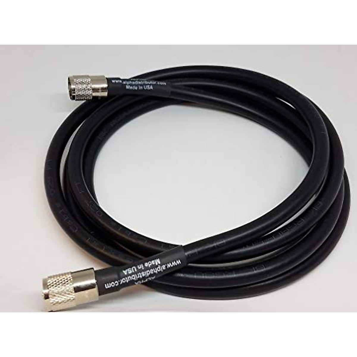Alpha - 3ft RG8u RG8 Coax Cb Ham Radio Cable with AMPHENOL PL259s Attached