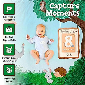 Premium Baby Milestone Blanket for Baby Girl and Boy - Soft, Hypoallergenic Perfect Baby Monthly Milestone Blanket Boy or Girl - Includes 28 Milestone Cards Ideal for Photography