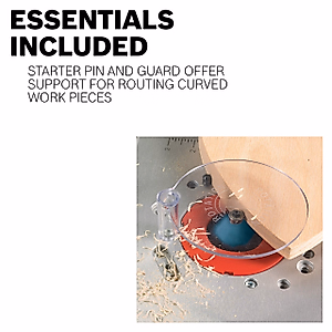 BOSCH 1617EVS 2.25 HP Electronic Fixed-Base Router and RA1171 25-1/2 in. x 15-7/8 in. Benchtop Laminated MDF Top Cabinet Style Router Table Bundle