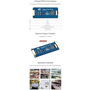 Coolwell Waveshare Epaper HAT 2.9 Inch Eink Display 296×128 Red Black White Three Color E-Paper Screen for Raspberry Pi 4B+ 4B 3B+ 3B 2B+ Zero Jetson Nano Ardui SPI Interface E-Ink