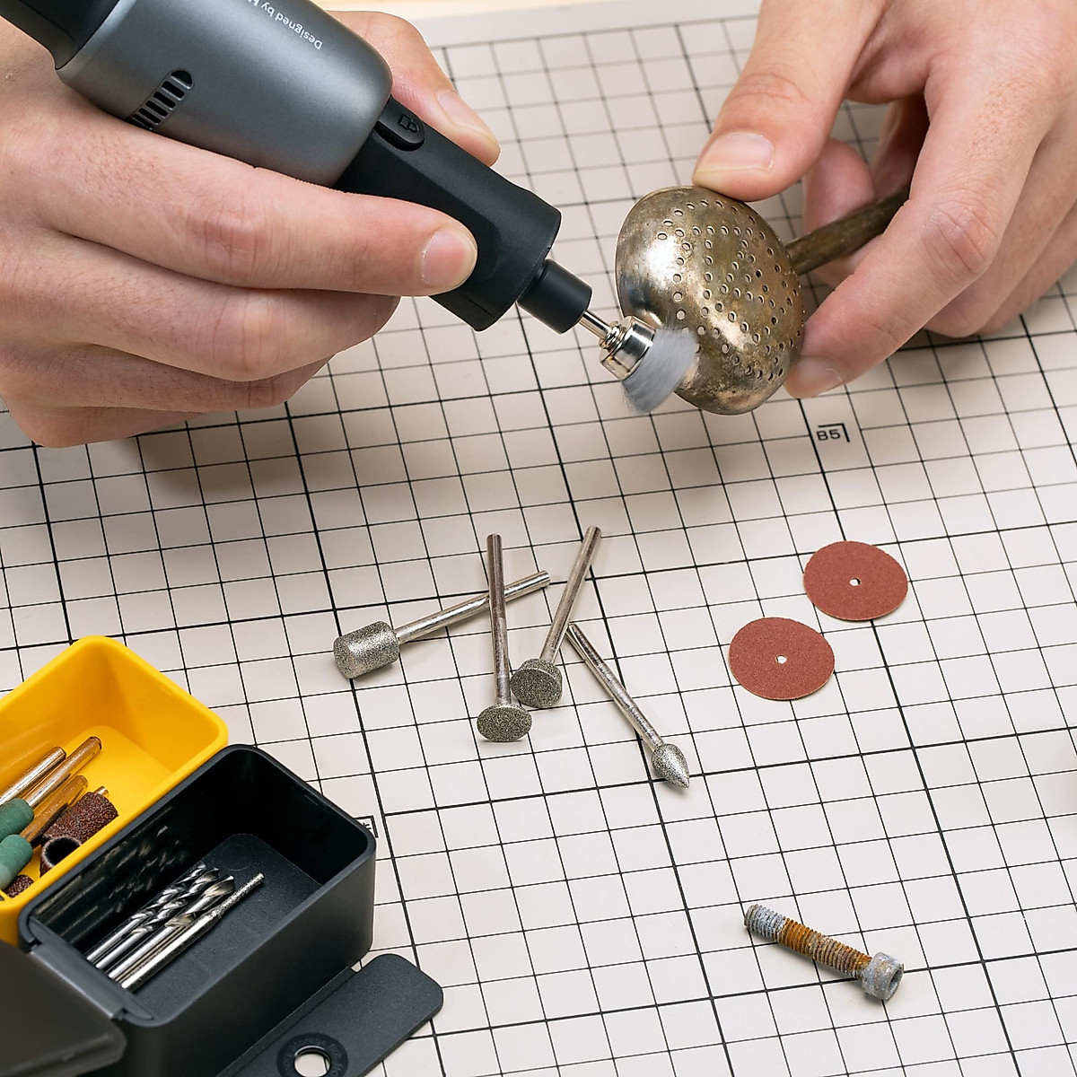 HOTO Rotary Tool Accessories Kit, 60 Pcs Accessories, Sanding, Grinding, Cutting, Drilling, Sharpening, Carving, Engraving