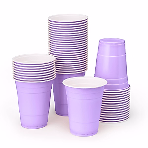 xo, Fetti Party Decorations Lavender Plastic Cups - 50 Purple Matte 16 oz Disposable Cups | Bachelorette Party, Birthday Party, Party Favors, Baby Shower Supplies