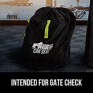 Gorilla Grip Car Seat Travel Bag, Water Dirt and Tear Resistant, Easy Carry Padded Backpack Covers for Airplane, Gate Check Bags Infant Booster Convertible Carseat Plane Cover, Fluorescent