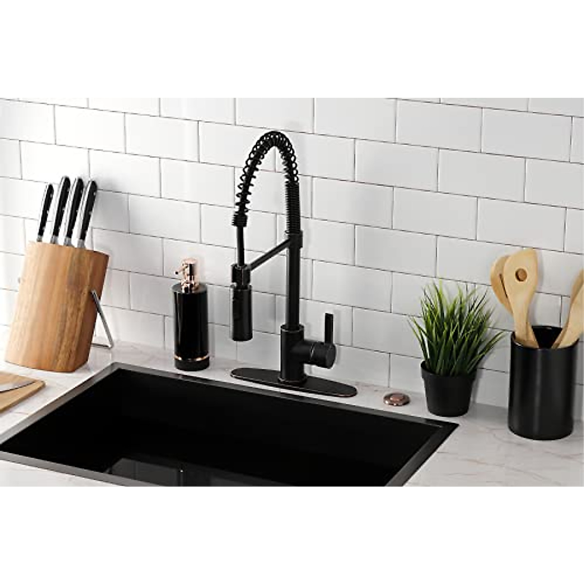 Kingston Brass LS8776CTL Continental Pre-Rinse Kitchen Faucet, 8" in Spout Reach, Naples Bronze