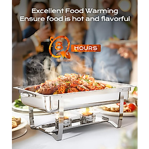 Chafing Dishes for Buffet 2 Pack, [Ultrasonic Mirror Polishing] Chafing Dish Buffet Set 9QT, [Rolled Edge Finger Protection] Buffet Servers and Warmers for Any Party, Wedding, Birthday and Hotel