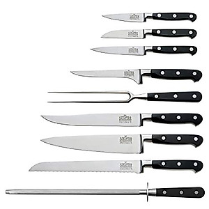 RICHARDSON SHEFFIELD V Sabatier 9pc, 9 Piece Knife Block, Black