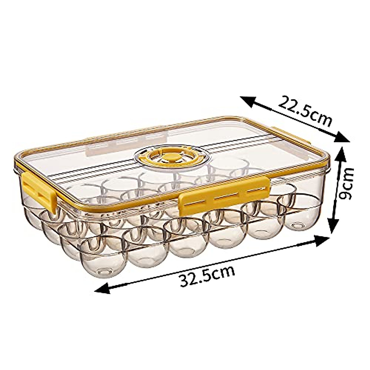 Egg box Fridge Storage Containers, Premium Refrigerator Organizer Bins with Lids Date and Time Display Stackable Freezer Organizers Fresh Lettuce Keeper Drawer Basket for Food Fruit Vegetables