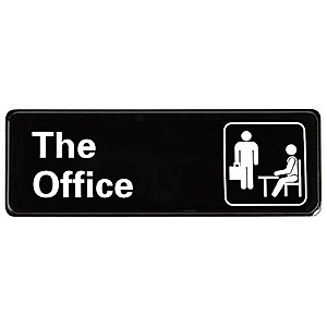 Bebarley The Office Sign, Premium Durable and Bright Acrylic Design 9"x3" Sign with Double Sided 3M Tape for Your Home Office or Business