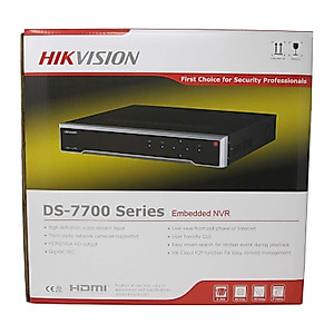 Hikvision USA DS-7716NI-I4/16P Hikvision, Nvr, 16-Channel, H264+/H264/H265, Up to 12Mp, Integrated 16-Port Poe, Hdmi, 4-Sata, No HDD (Renewed)