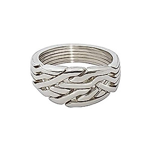 OFLIUM Puzzle ring Loopy Six design 925 sterling silver handmade Turkish puzzle ring interlocking knott friendship ring all size (14)