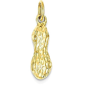 IceCarats 14K Yellow Gold Peanut Necklace Charm Pendant Only