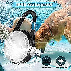 4 Modes Dog Lights for Night Walking, IP68 Waterproof Dog Light, High Capacity Rechargeable Dog Collar Lights for Night Time Clip On, Small and Light Dog Collar Light Collars