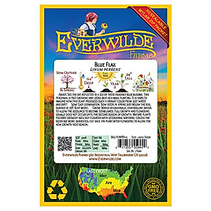 Everwilde Farms - 2000 Blue Flax Wildflower Seeds - Gold Vault Jumbo Seed Packet