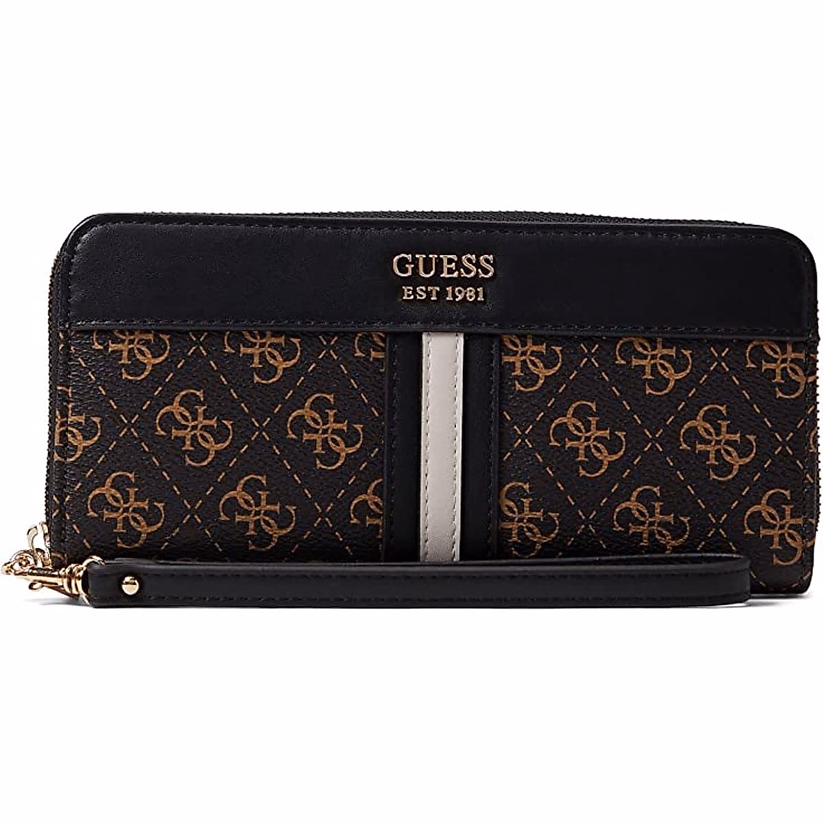 GUESS Noelle Large Zip Around Wallet Brown Multi One Size