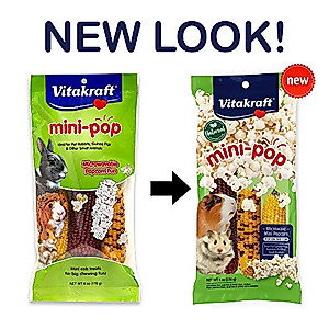 Vitakraft Mini Pops Treat for Small Animals - 100% Real Corn Cob - Supports Healthy Teeth - 6 oz