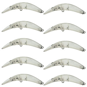 FINE FISHING 10PCS Unpainted Lure Blanks 10.4cm 14.38g Crankbait Simulation Blank Body Clear Hard Baits Trout Salmon Swimming Sea Bait Topwater Freshwater Plastic Minnow Lure 156L