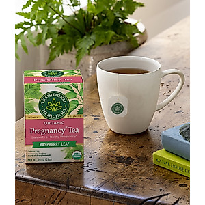 Traditional Medicinals Organic Pregnancy Tea Raspberry Leaf Herbal Tea, Supports Healthy Pregnancy, (Pack of 3) - 48 Tea Bags Total