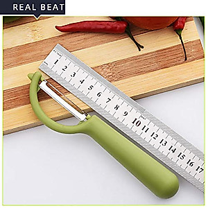 XXIN Can Opener and Swivel Vegetable Peeler, 4-in-1 Manual Stainless Steel Handheld Can Openers with 1 Potatoe Peeler, green, Green