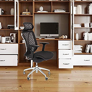 CangLong Office High Back Mesh Desk Arm Rests Computer Chair Height Adjustable, Black