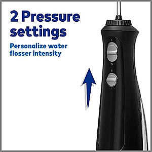 Waterpik Cordless Pearl Water Flosser Rechargeable Portable Water Flosser for Teeth, Gums, Braces Care and Travel with 4 Flossing Tips, ADA Accepted, WF-13 Black