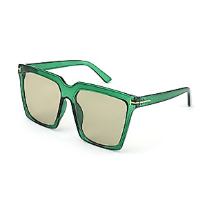 FEISEDY Oversized Square Sunglasses for Women Men Fashion Big Frame Shades B4044