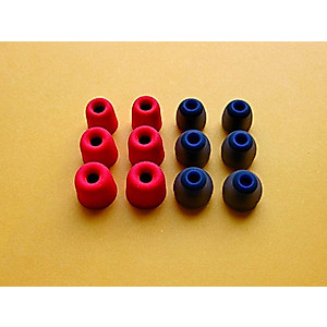 12pcs (RDMF-B)- S/M/L Premium Memory Foam and Round Replacement Earbuds Eartips Set Compatible with Jaybird Bluebuds X Earphones Headphones