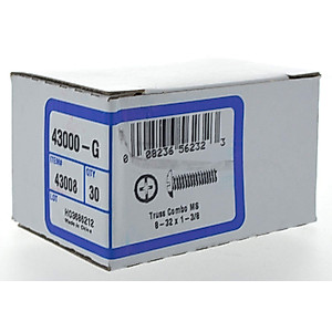 Hillman 43008 8-32 x 1-3/8-Inch Truss Combo Head Machine Screw, Zinc, 30-Pack