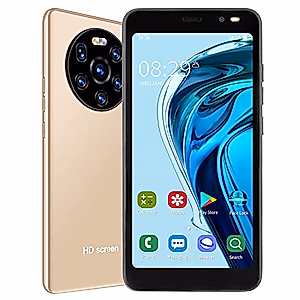 Unlocked Android Cell Phone Smartphone, 5.45in 512MB 4GB HD Screen Phone Dual Card Dual Standby Smart Phone (Gold)