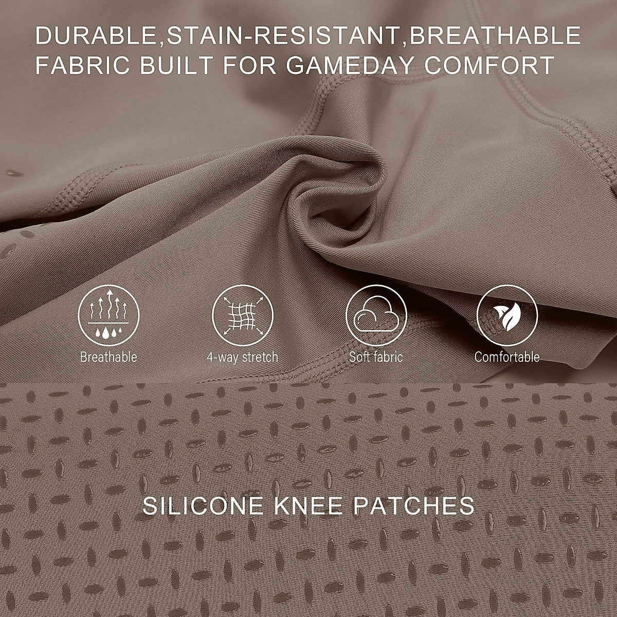 Women Riding Tights Pockets,Women Training Breeches Pants with Silicone Grip(Sand，S)