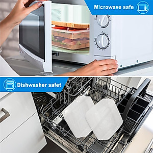 4 PCS Sandwich Containers - 100% Airtight & BPA-Free & Microwave and Dishwasher Safe Kitchen Storage Containers with Upgraded Snaps, Included 2 heightened Sandwich Containers for Lunch Boxes and 2 normal version