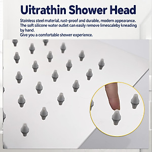 YDmeet 12 Inch Shower Head with Handheld Spray Combo- Rain Shower Head with Handheld- Stainless Steel Height Adjustable 12" Extension Arm with 3 Setting Diverter Extra Long Shower Hose- Chrome