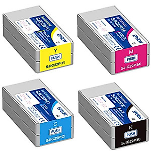 DT-TECHNO Genuine SJIC22P Magenta Cyan Yellow Black Ink Cartridge Kit for TM-C3500