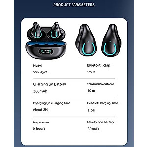 Wireless Bluetooth Sports Ear Clip-on Noise-Cancelling Headphones