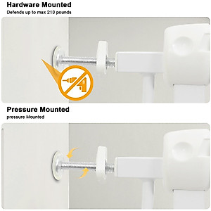 BELABB Extra Wide Baby Gate Tension Indoor Safety Gates White Metal Large Pet Gate Pressure Mounted Walk Through Long Dog Gate for The House Doorways Stairs (62.2 Inch-66.9 Inch/158cm-170cm, White)