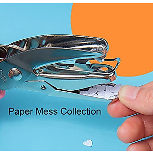 Star Shape Single Paper Hole Punch, 1 Pack 6.3 Inch Length 1/4 Inch of Diameter of Hole Handheld Puncher with Pink Soft Thick Leather Cover(Star 1/4 inch)