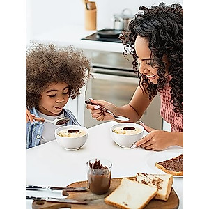 Yedio Small Bowls Set, White Ceramic Bowls of 6, 10 oz Porcelain Bowl for Kitchen Dessert Rice Side Dish Snack Soup Fruits Cereal Ice Cream, Microwave Dishwasher Freezer Oven Safe Easy Clean Stackable